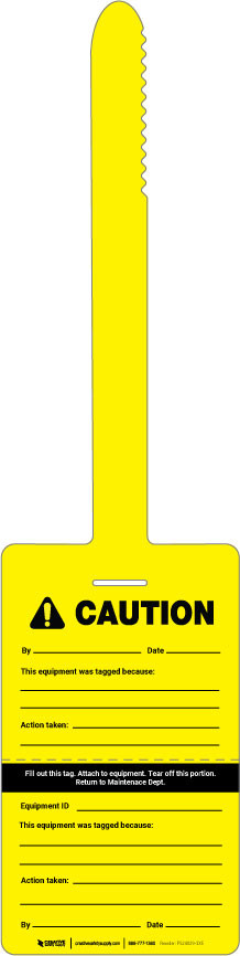 Caution - Self-Locking Tear-Off Tag