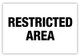 Restricted Area Label (White)