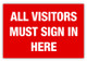 Visitors Sign In Label