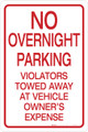 No Overnight Parking - Aluminum Sign