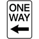 One Way (with left arrow) - Aluminum Sign