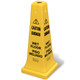 Rubbermaid® 4-Sided Bilingual (Spanish) Caution/Wet Floor Lamba Safety Cone