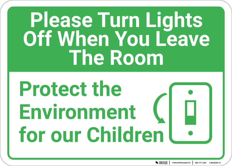 Please Turn Lights Off When You Leave with Icon Landscape - Wall Sign