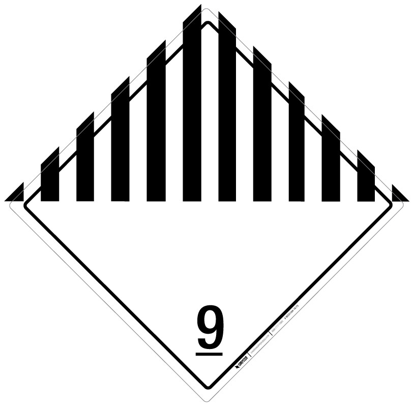 Hazard Class: 9 - Blank - Placard Sign | Creative Safety Supply