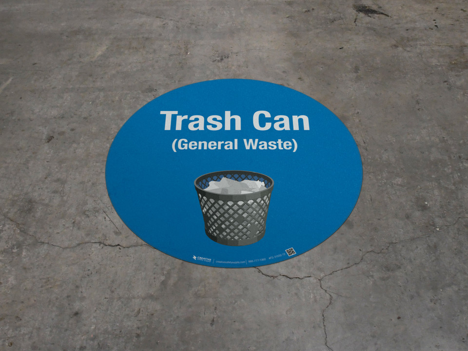 Floor Sign - Trash Can (General Waste) | Creative Safety Supply