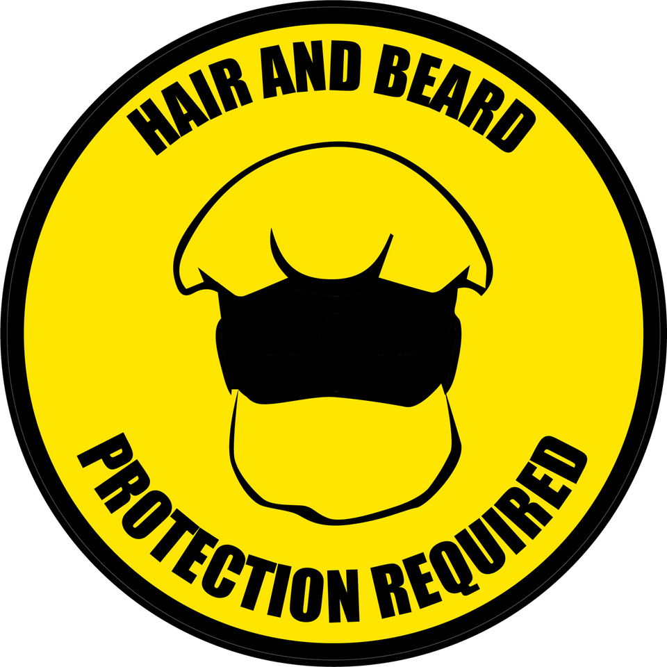 Hair and Beard Protection Required Floor Sign (Version 2) | Creative ...