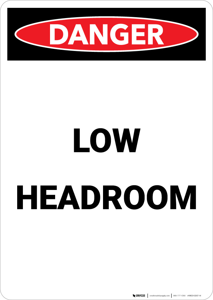 Low Headroom - Portrait Wall Sign | Creative Safety Supply