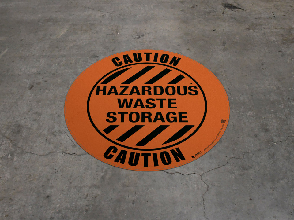 Caution Hazardous Waste Storage Floor Sign | Creative Safety Supply