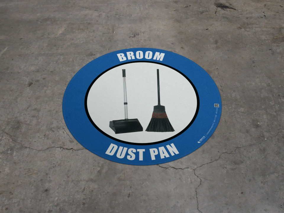 Broom Dust Pan (Real) Floor Sign | Creative Safety Supply