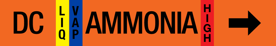 Ammonia Pipe Marking Label - Defrost Condensate
