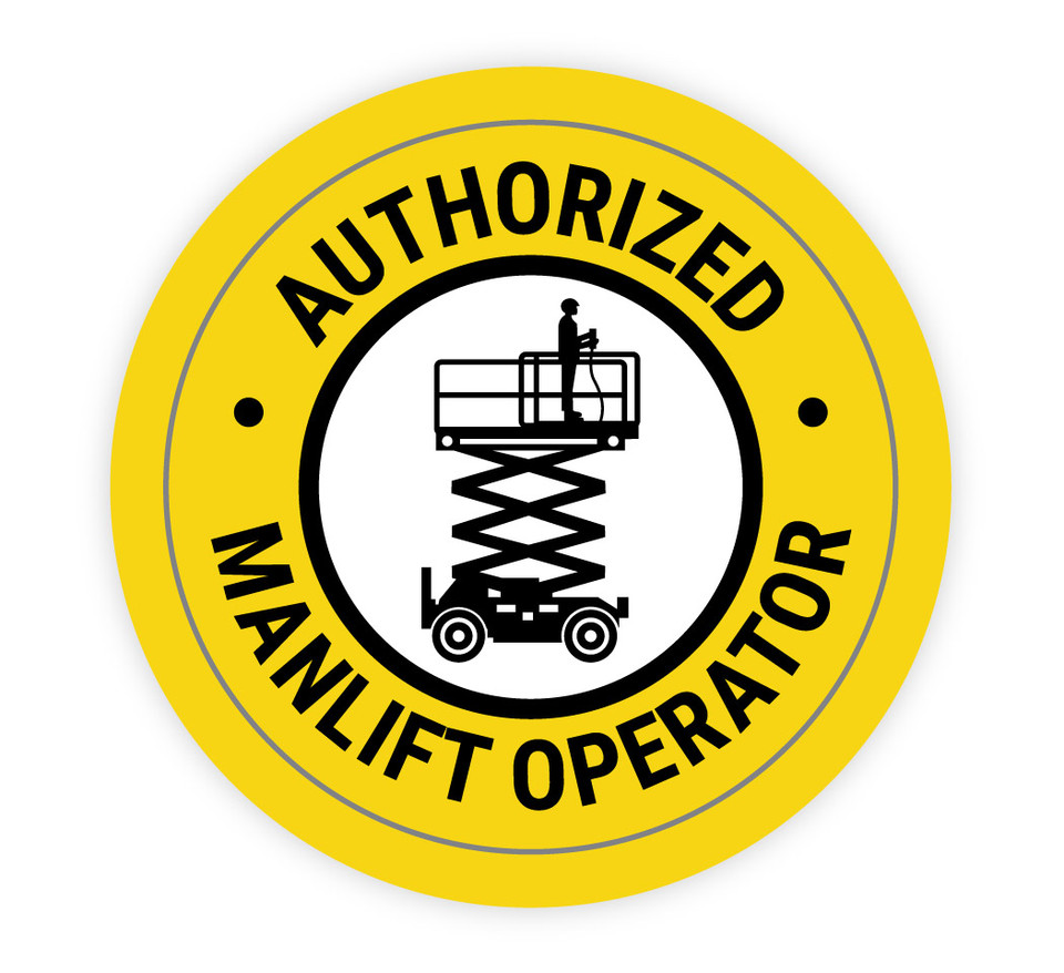 Authorized Manlift Operator - Hard Hat Sticker | Creative Safety Supply