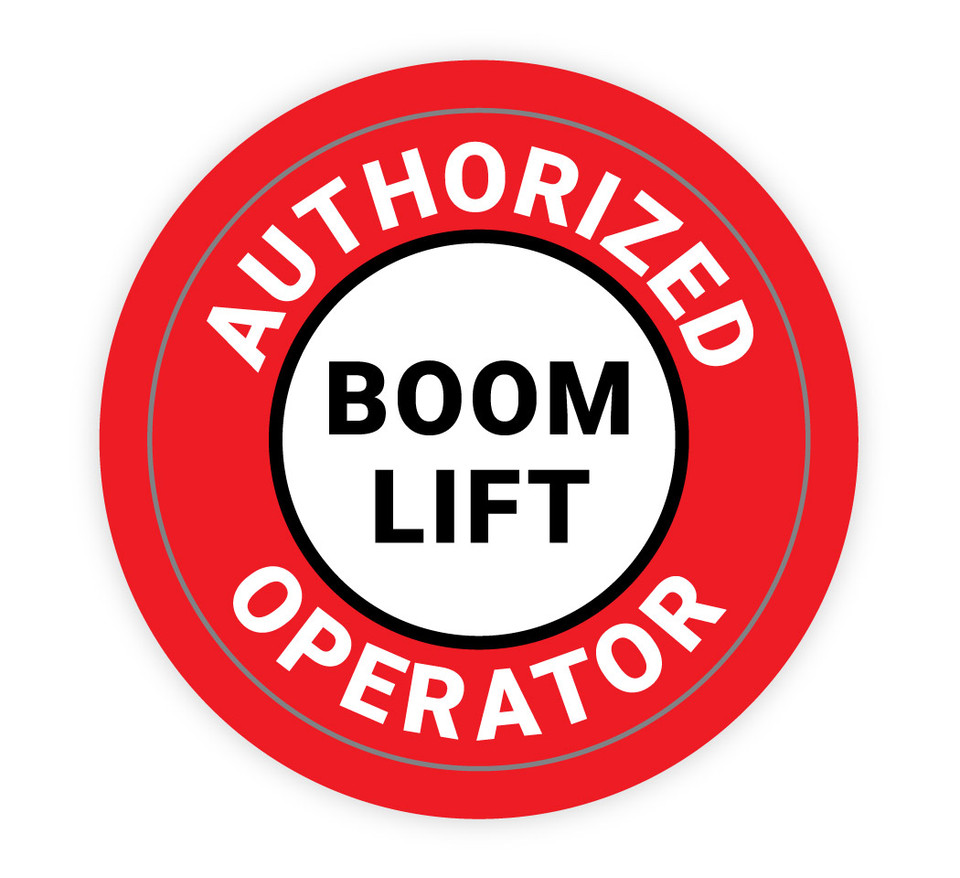 Authorized Boom Lift Operator - Hard Hat Sticker