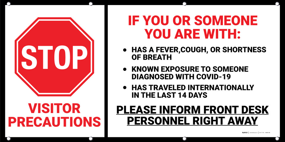Coronavirus Visitor Precautions Banner | Creative Safety Supply