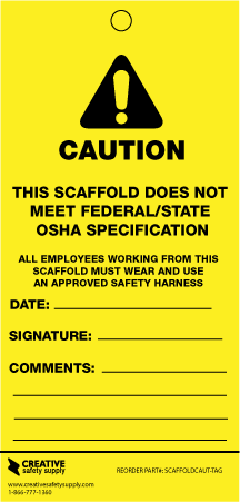 Scaffold: Caution Tags | Creative Safety Supply
