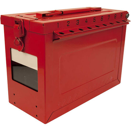 Master Lock® S602 Red Stainless Steel Group Lock Box