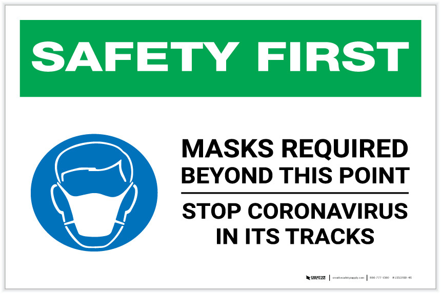 Safety First: Mask Required Beyond This Point Stop Coronavirus with ...