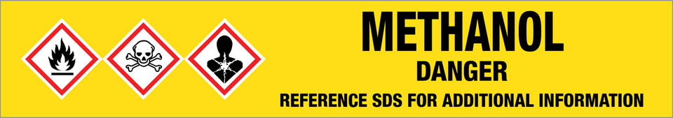 Methanol [CAS# 67-56-1] - GHS Pipe Marking Label