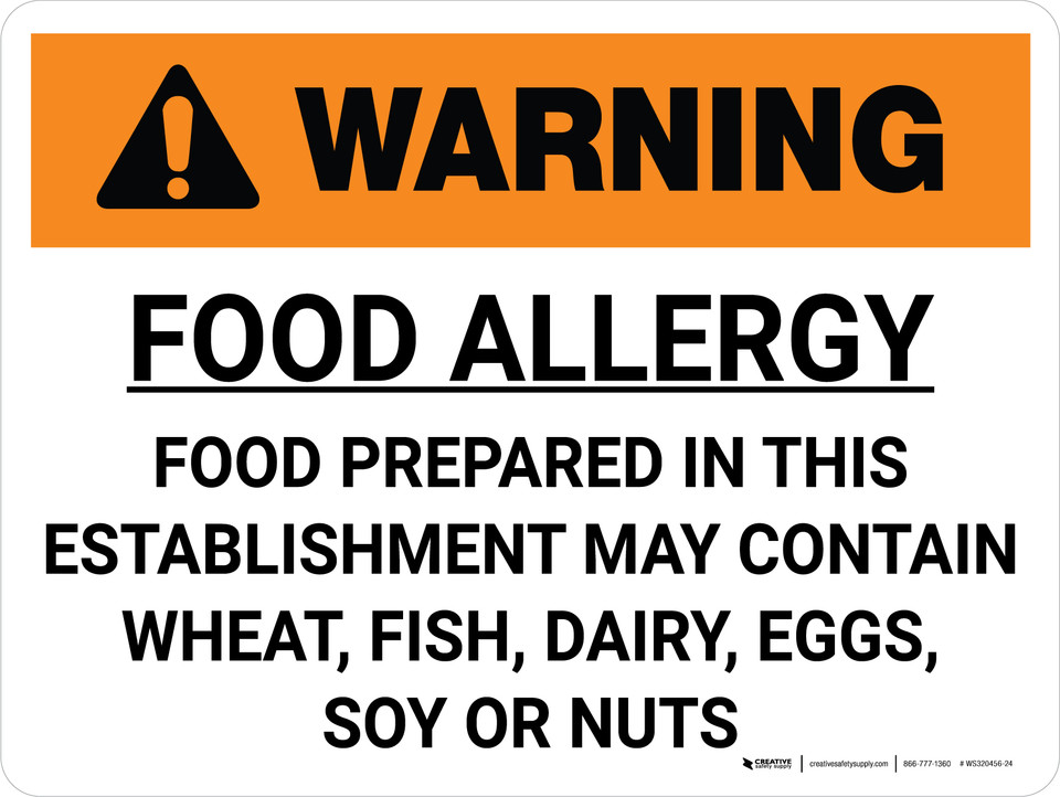 Warning: Food Allergy Our Food May Contain Wheat Fish Dairy Eggs ...