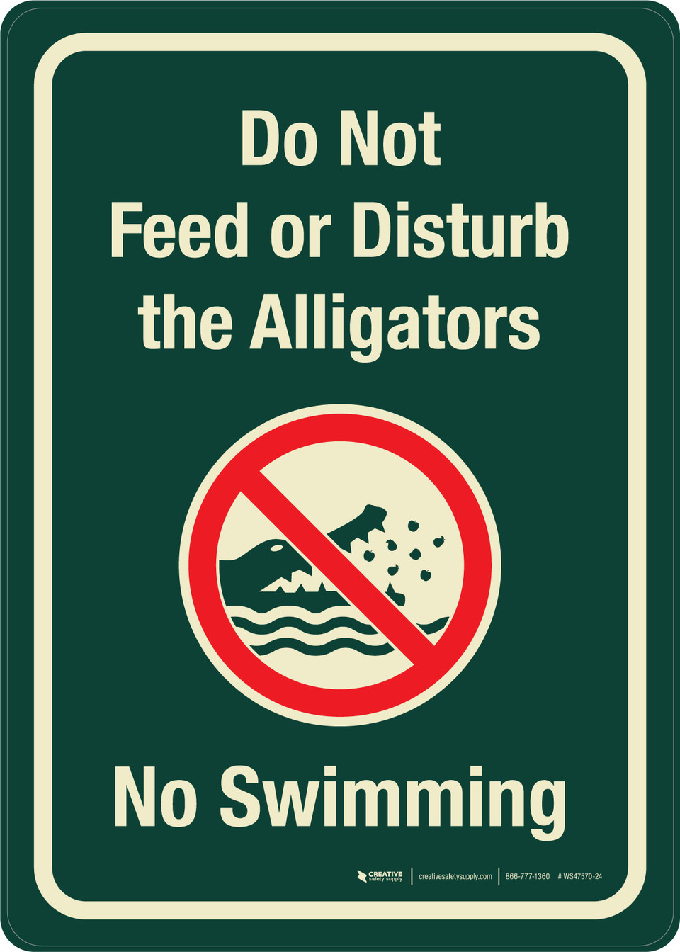 Do Not Feed or Disturb the Alligators - No Swimming with Icon Portrait ...