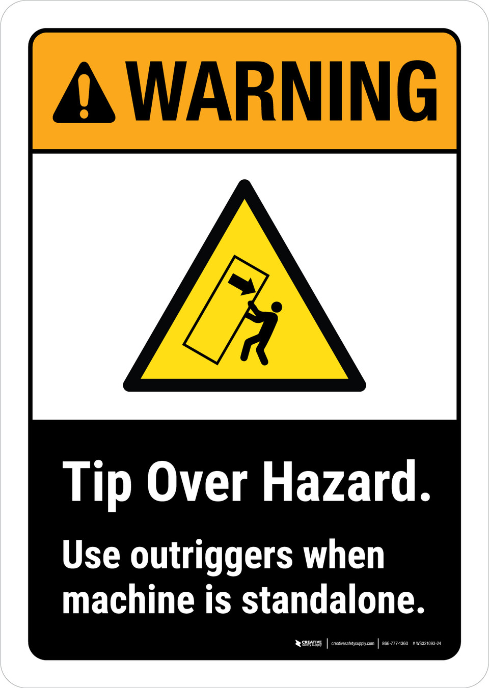 Warning Tip Over Hazard - Use Outriggers When Machine Is Standalone ...