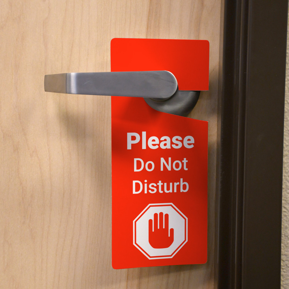 Please Do Not Disturb with Stop Icon - Door Hanger | Creative Safety Supply