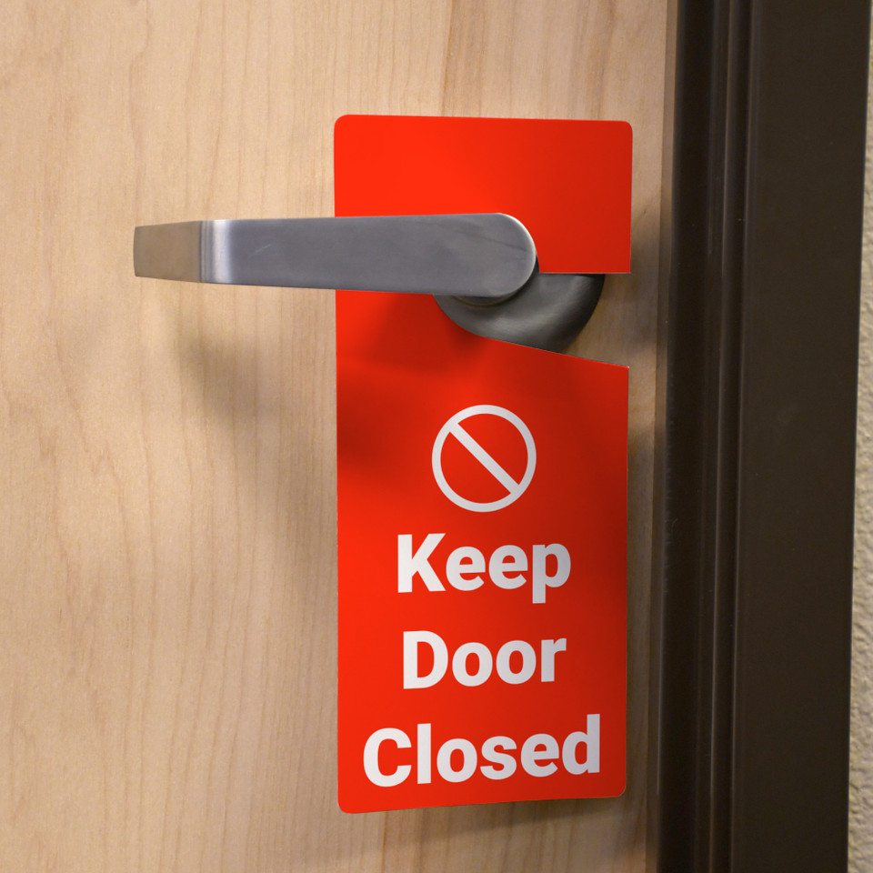 Keep Door Closed with Icon - Door Hanger | Creative Safety Supply