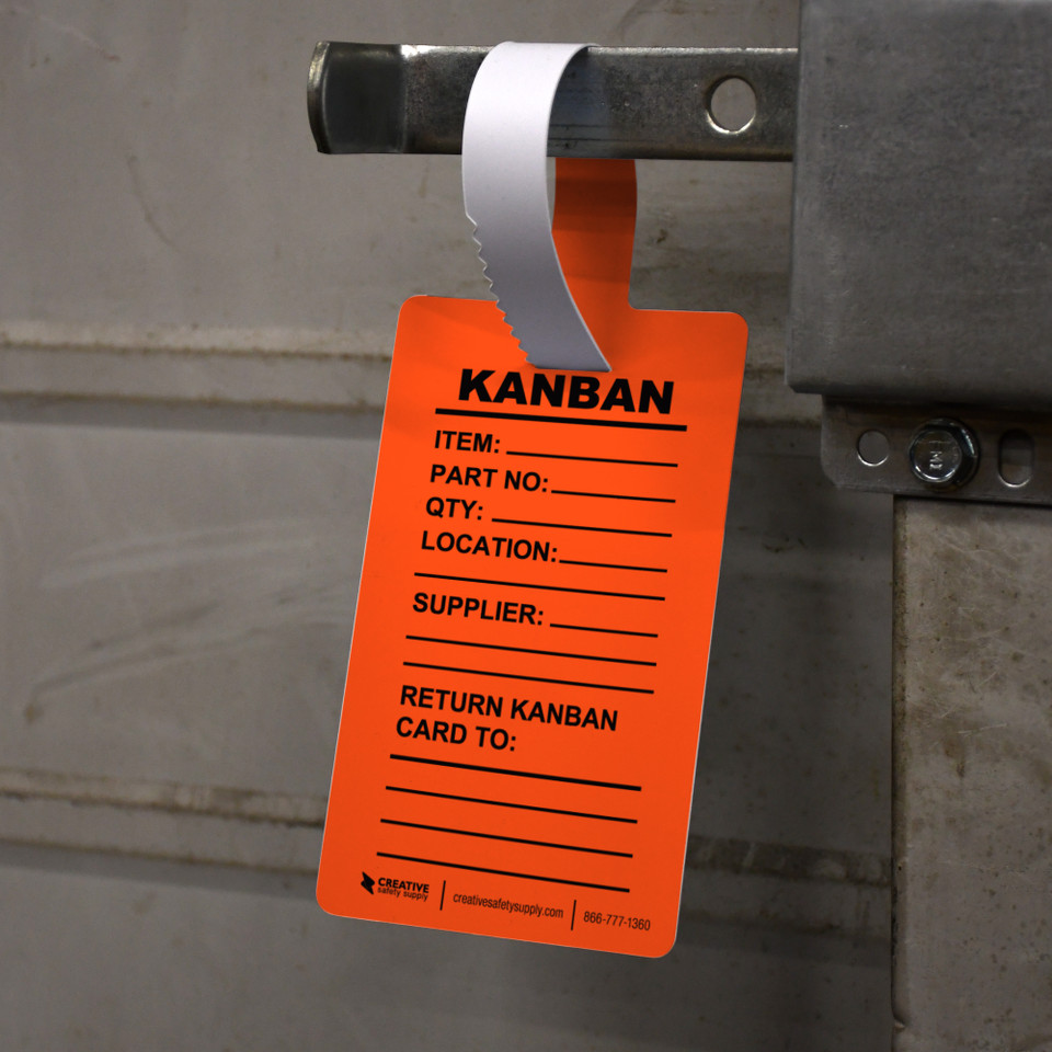 Kanban Orange - Self-Locking Hang Tag | Creative Safety Supply