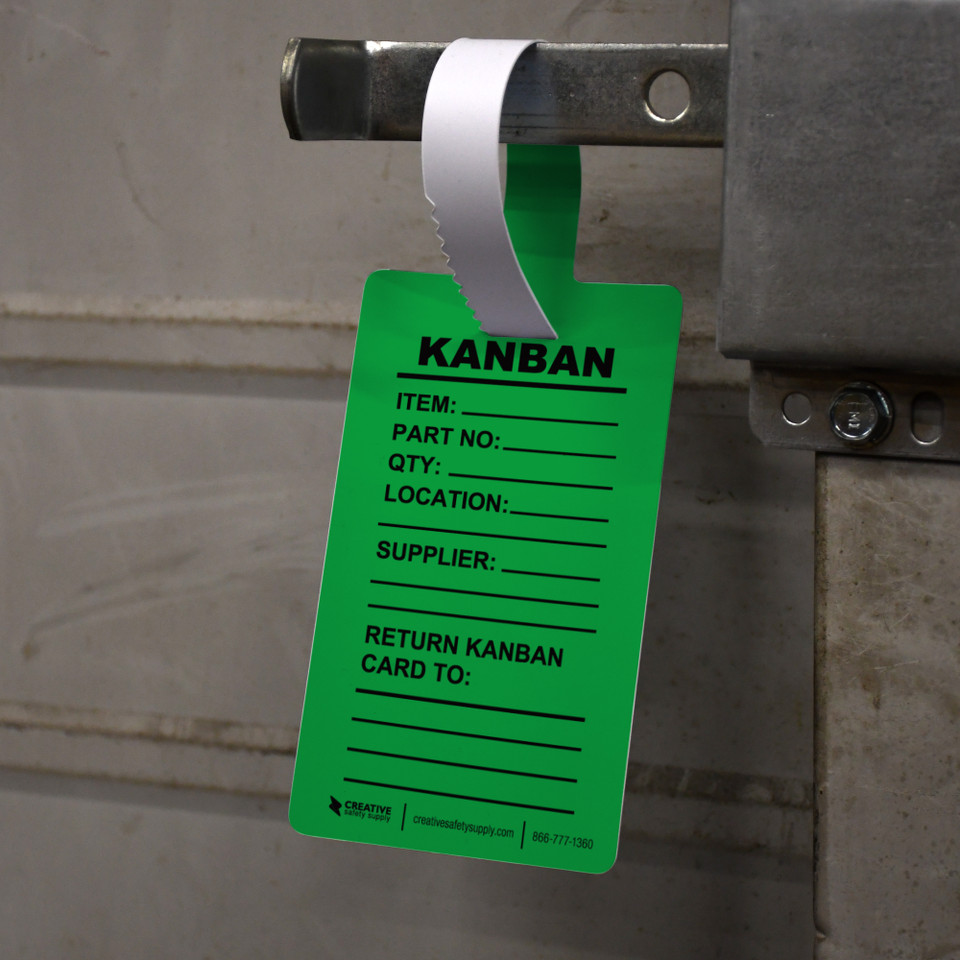 Kanban Green - Self-Locking Hang Tag | Creative Safety Supply