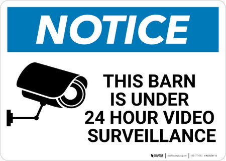 Notice: Video Surveillance with Graphic - Wall Sign