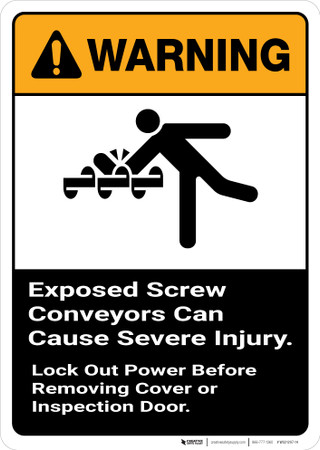 Warning: Exposed Screw Conveyors Can Cause Severe Injury with Graphic ...
