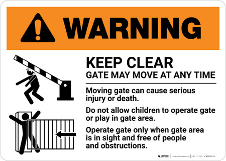 Warning: Keep Clear Gate May Move At Any Time with Icons Landscape ...