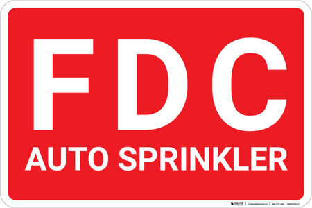 FDC Auto Sprinkler Red Landscape - Wall Sign