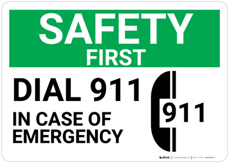 Safety First: Dial 911 In Case Of Emergency Phone Icon Landscape - Wall ...