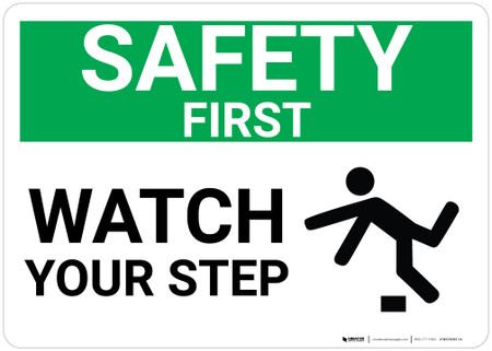 Safety First: Watch Your Step Trip Icon Landscape - Wall Sign ...