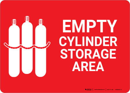 Empty Cylinder Storage Area with Icon Landscape - Wall Sign