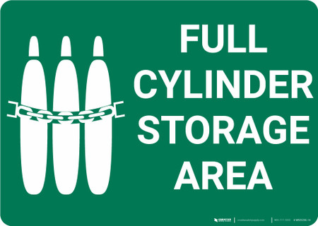 Full Cylinder Storage Area with Icon Landscape - Wall Sign