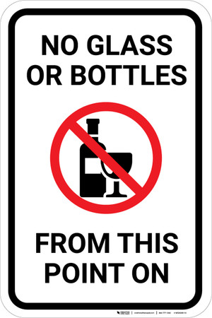 No Glass Or Bottles with Icon Portrait - Wall Sign