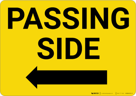 Passing Side with Right Arrow Landscape - Wall Sign