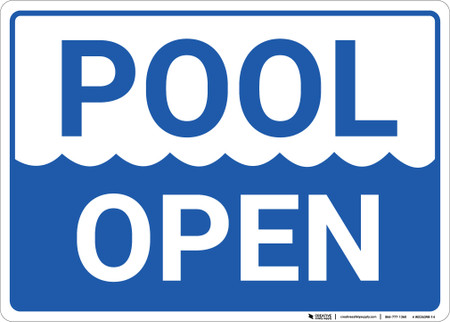 Pool Open Landscape - Wall Sign