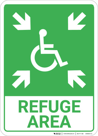 Refuge Area with Icon Portrait - Wall Sign