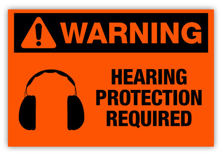 Warning - Hearing Protection Required Label