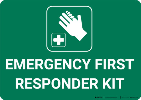 Emergency First Responder Kit with Icon Landscape - Wall Sign