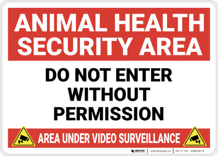 Animal Health Security Area with Icons Landscape - Wall Sign