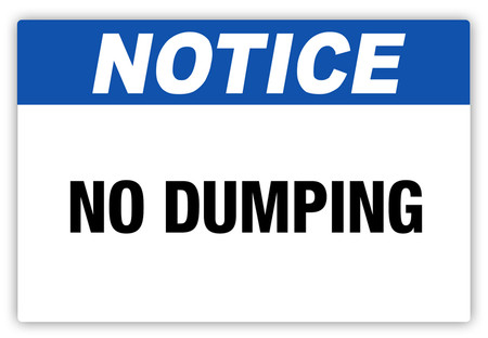 Notice - No Dumping Label | Creative Safety Supply