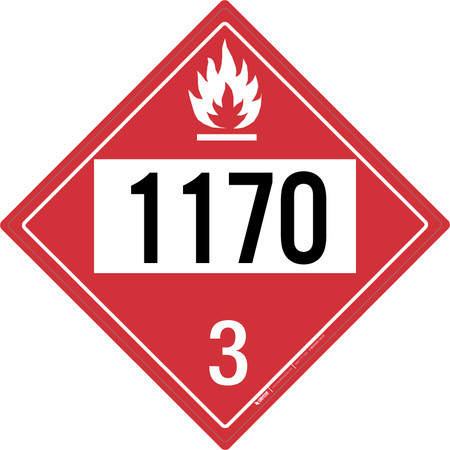 Flammable: Class 3 - UN1170 - Placard Sign