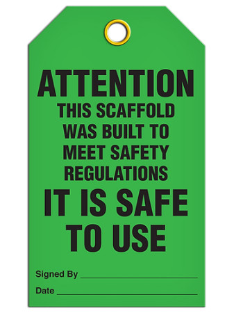 Scaffold Safe For Use Tag