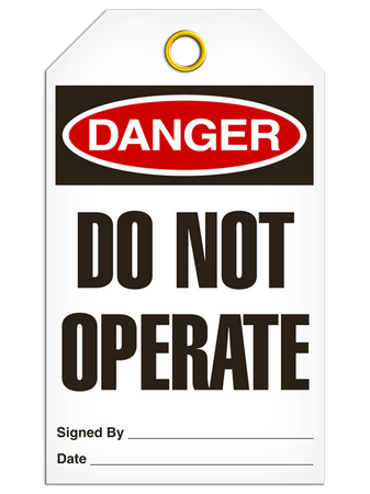Danger Do Not Operate Tags