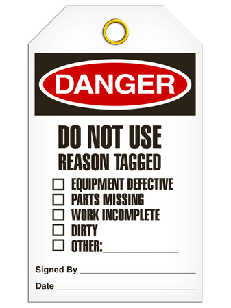 Danger Do Not Use Tags