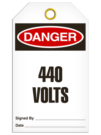 Danger 440 Volts Tags