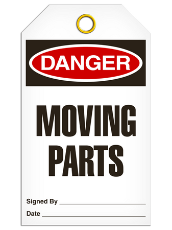 Danger Moving Parts Tags